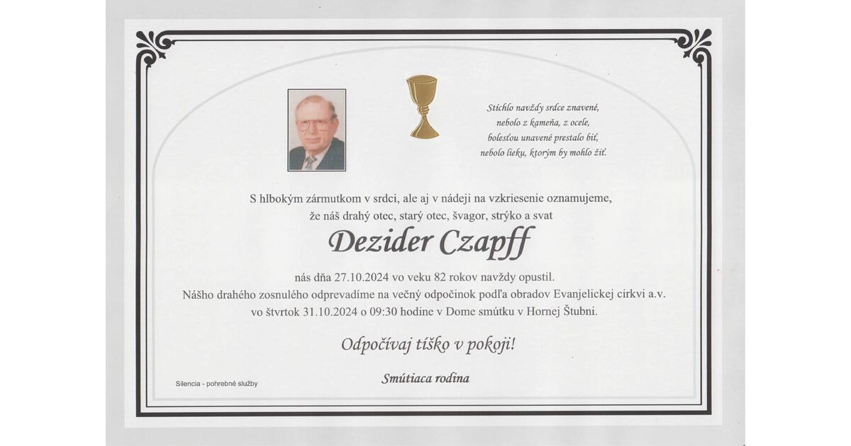 Dezider Czapff | Spomínam