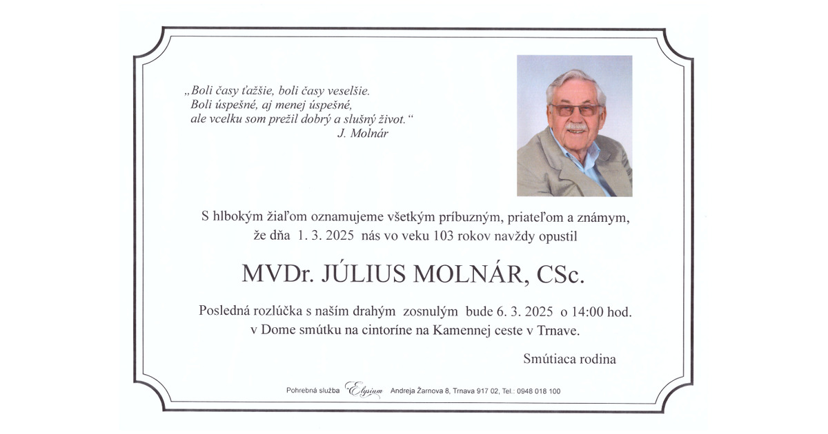 Július Molnár | Spomínam