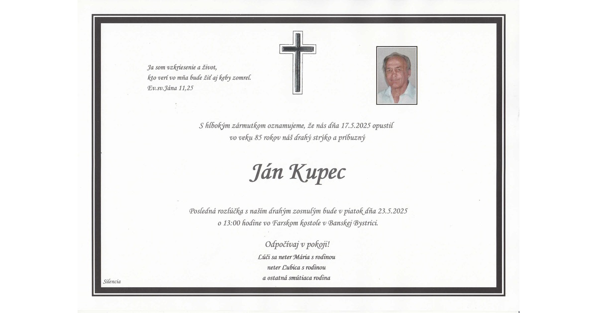 Ján Kupec | Spomínam